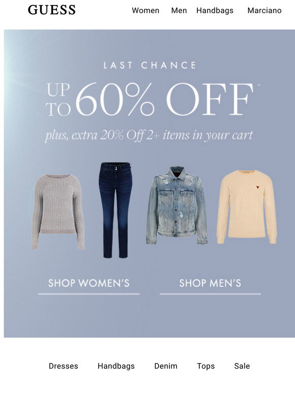 GUESS Email Newsletters: Shop Sales, Discounts, and Coupon Codes