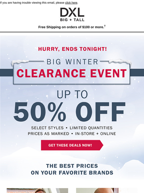 Destination XL: ⏰ Time's Almost Up! Up to 50% Off Clearance Ends ...