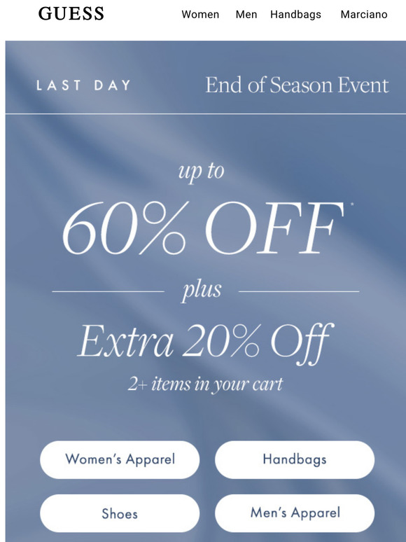 GUESS Email Newsletters: Shop Sales, Discounts, and Coupon Codes