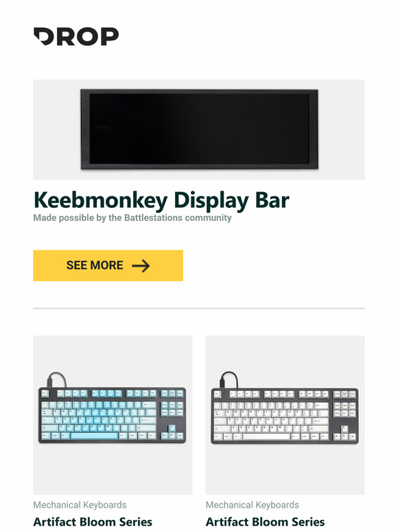 Drop: Keebmonkey Display Bar, Artifact Bloom Series Keycap Set: Ocean ...