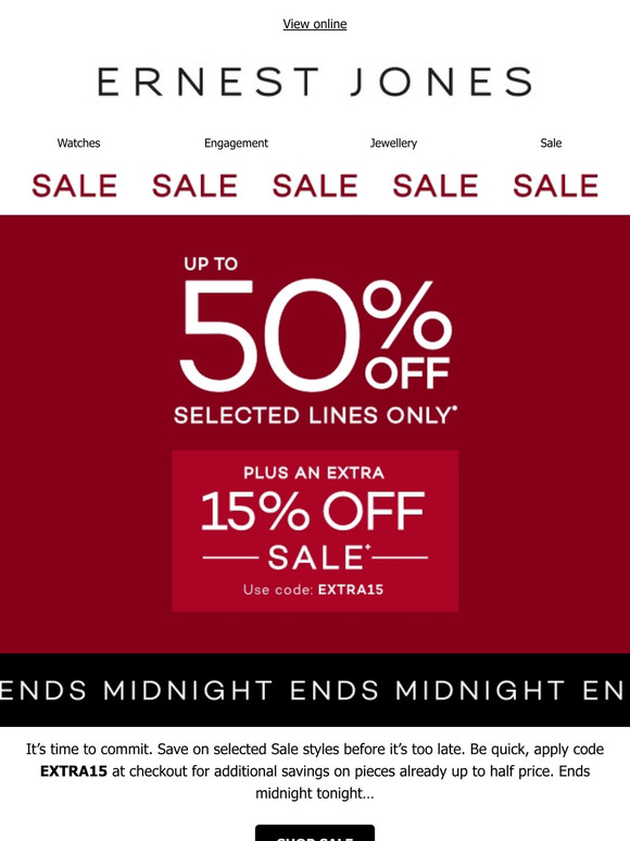 Ernest Jones Email Newsletters Shop Sales Discounts and Coupon Codes