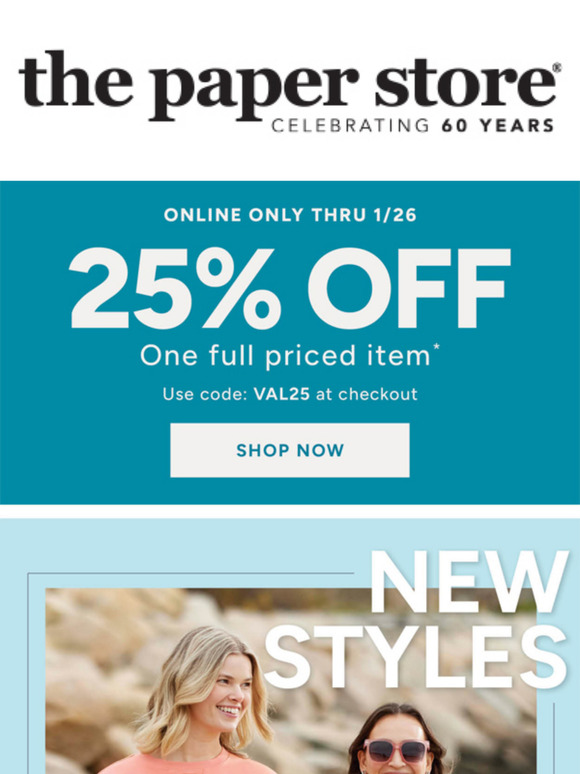 The Paper Store: Online only: 25% off one item | Milled