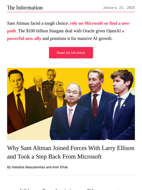 The Information: Exclusive: Why Sam Altman Joined Forces With Larry ...