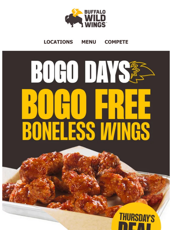 Buffalo Wild Wings: It’s BOGO boneless time ⏰ | Milled