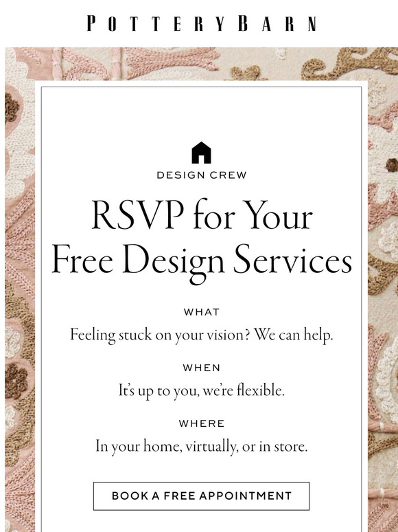 Pottery Barn: FREE design services ️ | Milled