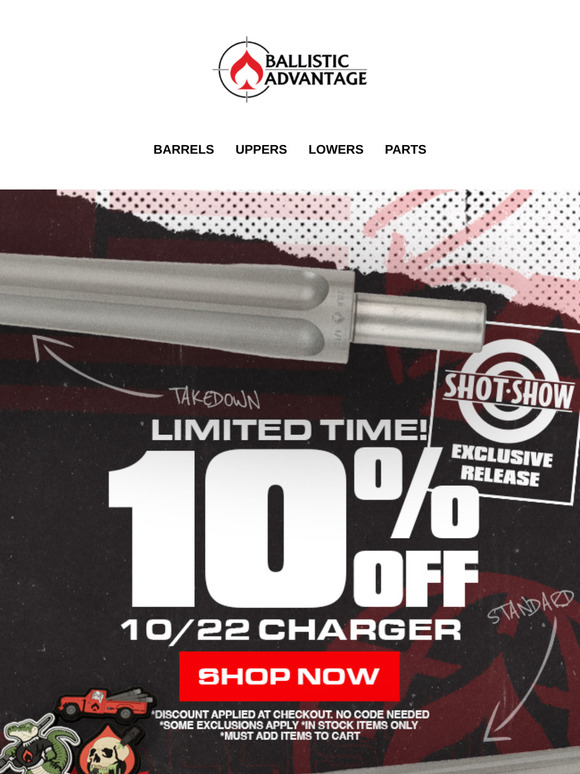 Ballistic Advantage: 🔥 SHOT SHOW EXCLUSIVE RELEASE: 10/22 Charger Barrels 10% Off Limited Time ...