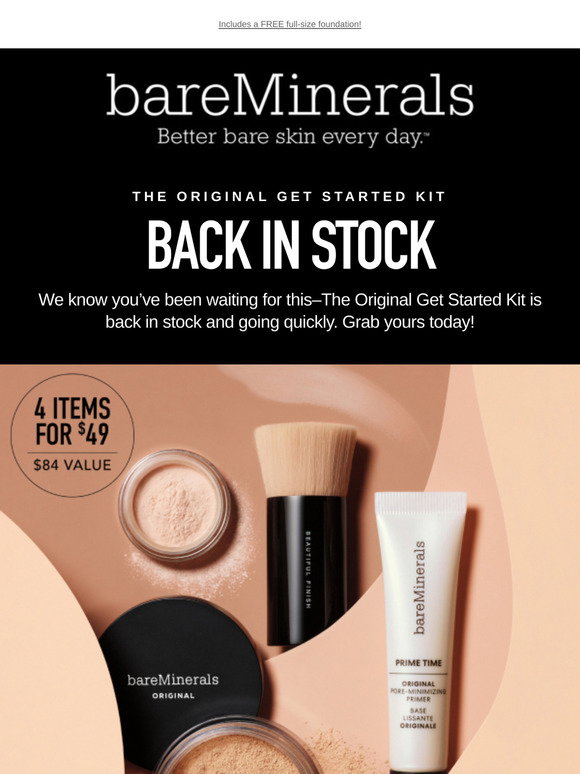 bareMinerals: BACK IN STOCK ALERT: The Original Get Started Kit | Milled