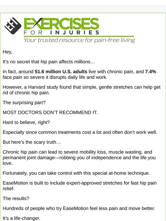 Exercises For Injuries: Harvard Says Permanent Hip Damage Starts With a ...