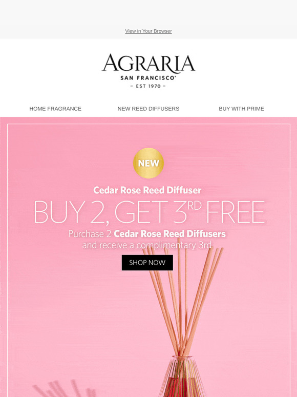 Agraria: NEW ADDITION: Cedar Rose Reed Diffuser with Special Bonus ...
