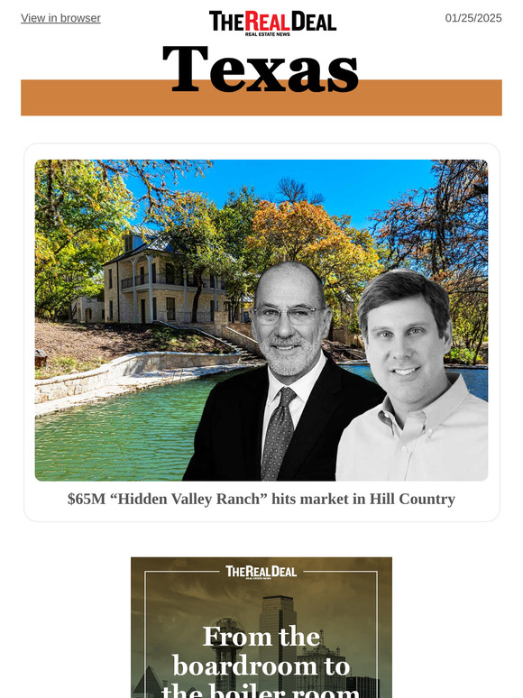 The Real Deal: “Hidden Valley Ranch” hits market in Hill Country; Betsy ...