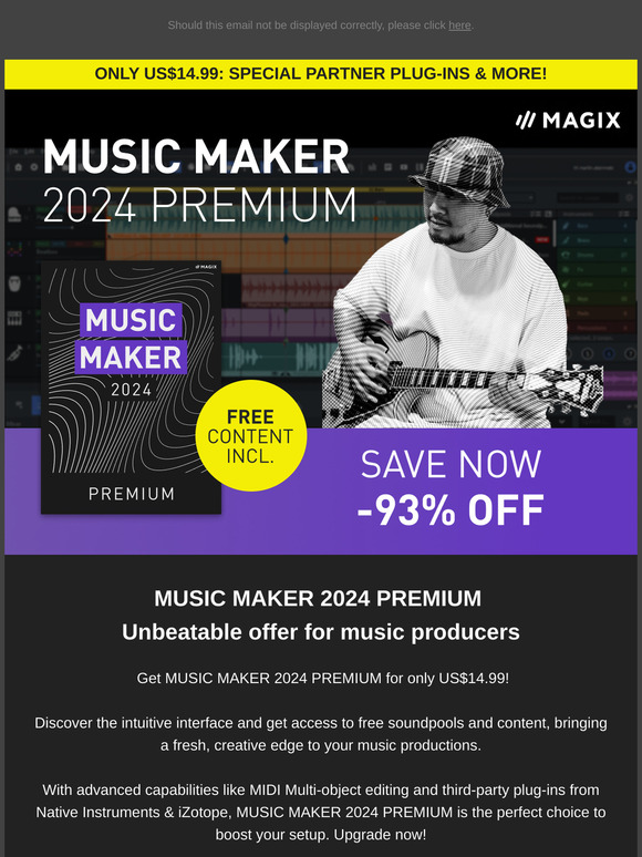 MAGIX: Get MUSIC MAKER 2024 Premium for just US$14.99: Including FREE ...