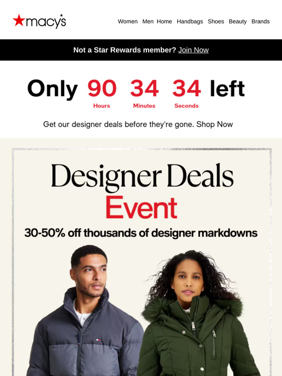Macy's: Up to 50% off designers: COACH, Hugo Boss & more | Milled