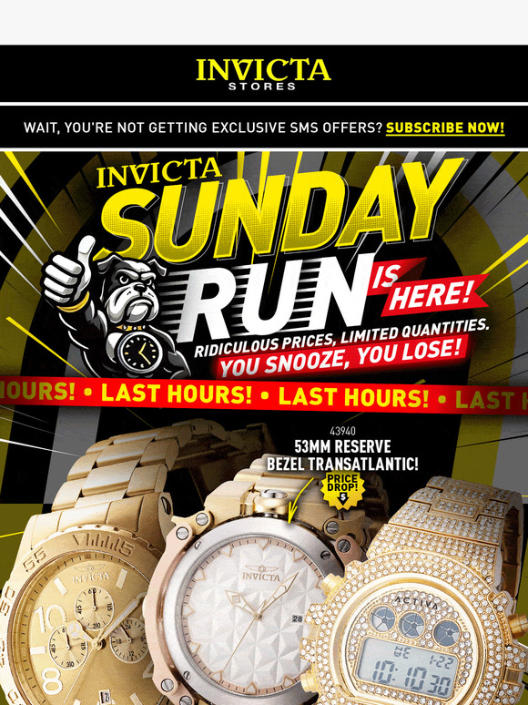 Invicta: 🚨LAST CALL💥🐶Invicta Sunday Run IS ENDING SOON ️ | Milled