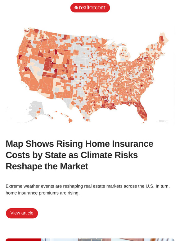 Realtor: Map Shows Rising Home Insurance Costs by State as Climate ...
