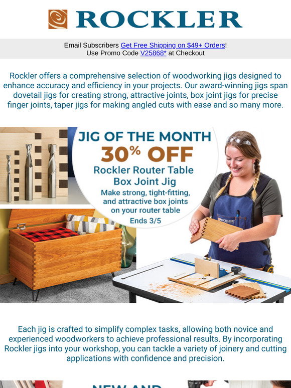 Rockler Woodworking and Hardware Email Newsletters: Shop Sales ...