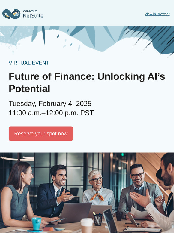 NetSuite: Virtual Event: Future of Finance and AI | Milled