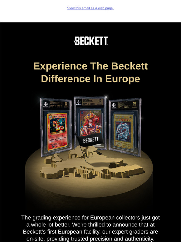 Beckett: Beckett Grading Services Now in Europe! | Milled