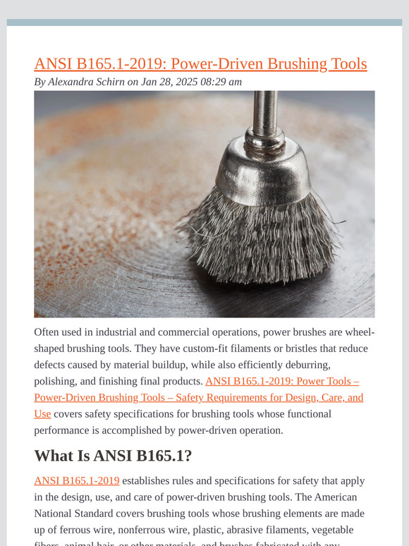 ANSI: New from the ANSI Blog: ANSI B165.1-2019: Power-Driven Brushing ...