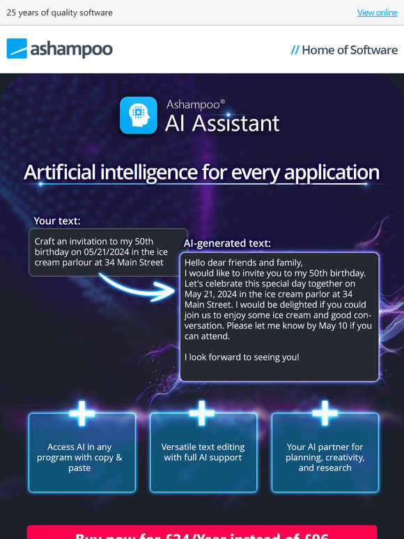 Ashampoo: Artificial intelligence for every application - Ashampoo AI ...