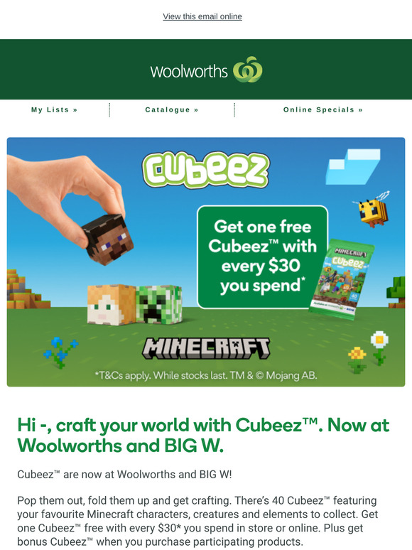 Woolworths: Hi —, Minecraft Cubeez™ are now at Woolworths and BIG W ...
