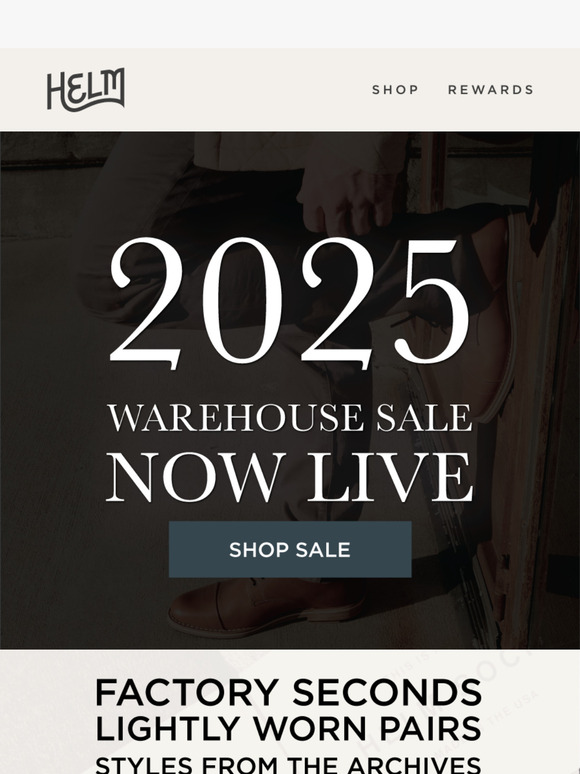HELM: The 2025 Warehouse Sale is Now Live | Milled