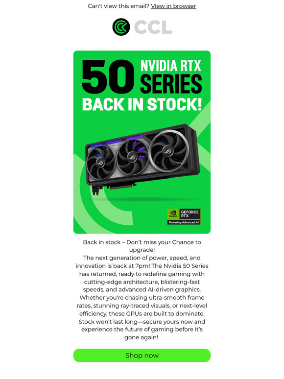 CCL Computers: More 50 Series GPUs Dropping at 7 PM! | Milled