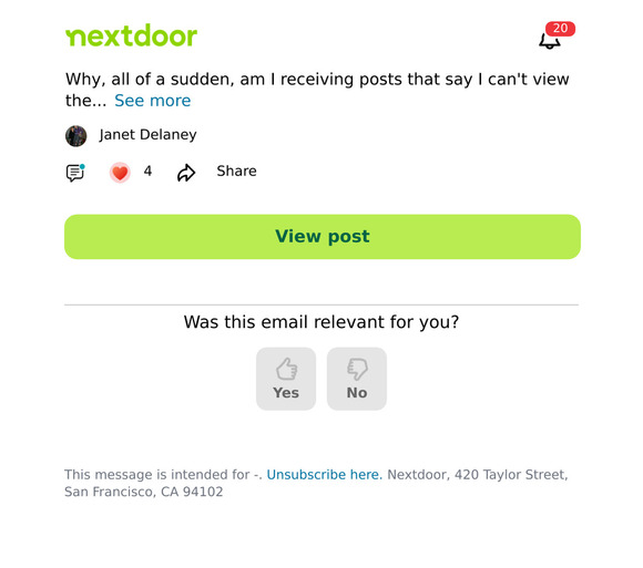 Nextdoor: Why, all of a sudden, am I receiving posts that... | Milled