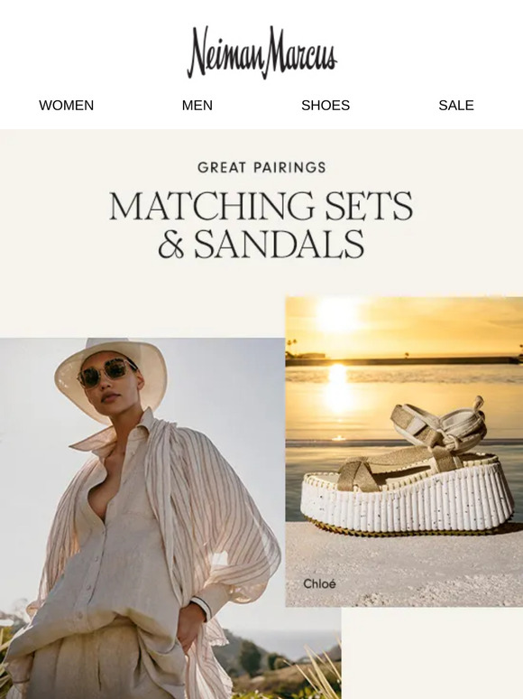 Neiman Marcus: Great Pairings: matching sets + sandals | Milled