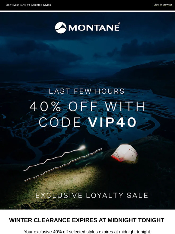 Montane: Our Clearance Offer Expires at Midnight ⏱ | Milled