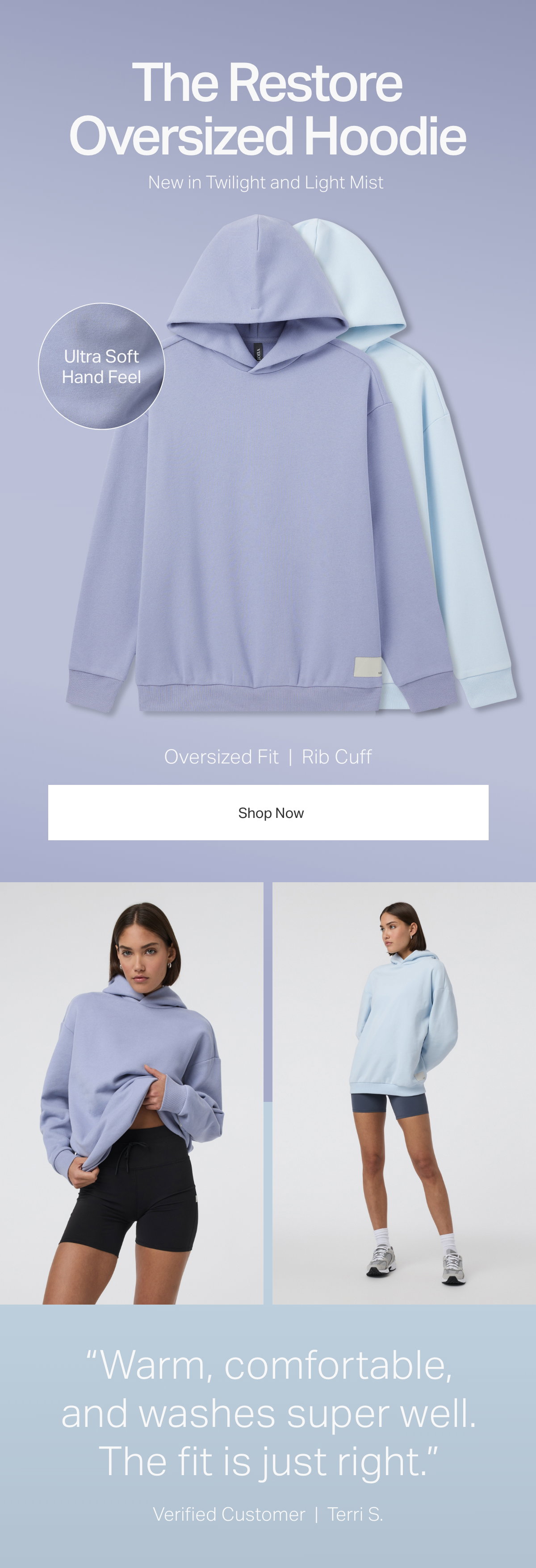 Vuori: NEW Colors: The Restore Oversized Hoodie | Milled