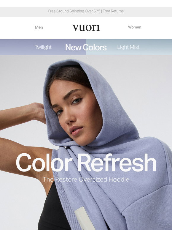 Vuori: NEW Colors: The Restore Oversized Hoodie | Milled
