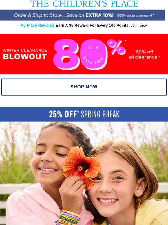Children's Place: Did someone say 25% OFF SPRING BREAK?! 🌸 | Milled