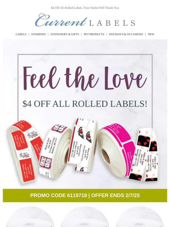 Current Labels: $4 Off All Rolled Labels | Milled