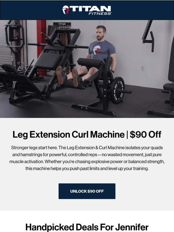 Titan: Just In: Unlock $90 Off the Leg Extension & Curl Machine! | Milled