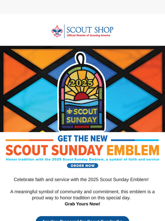 Scout Shop: Big News—the 2025 Scout Sunday Emblem is Here! | Milled