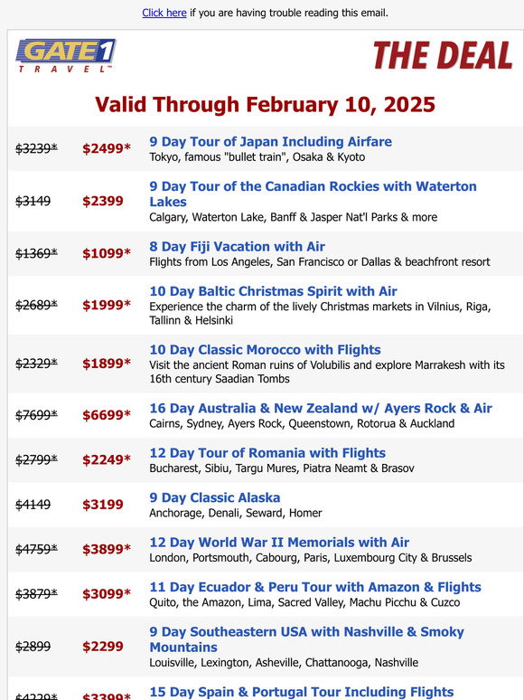 Gate 1 Travel: The Deal from Gate 1 Travel | Milled