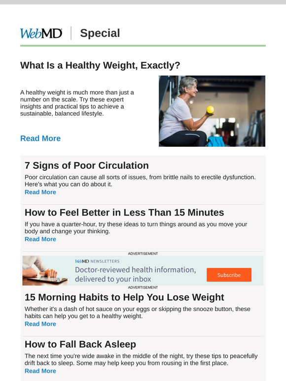 WebMD: What Is a Healthy Weight, Exactly? | Milled