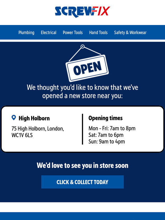 Screwfix: 🎉 Big News: New Store Now Open! | Milled