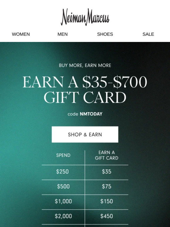 Neiman Marcus: INSIDE: Your gift card is waiting! | Milled