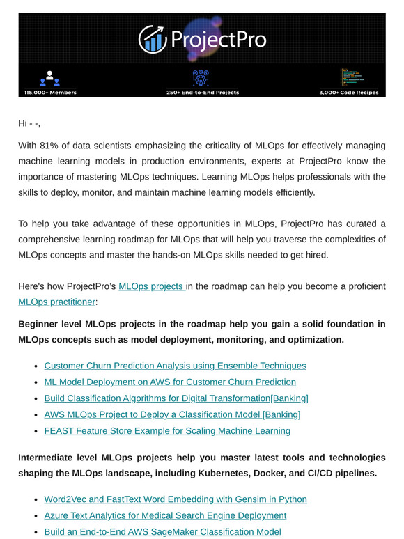 Projectpro Build 16 Production Grade Mlops Projects With Projectpro Milled