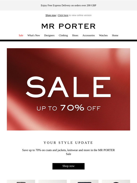 MR PORTER Email Newsletters: Shop Sales, Discounts, and Coupon Codes