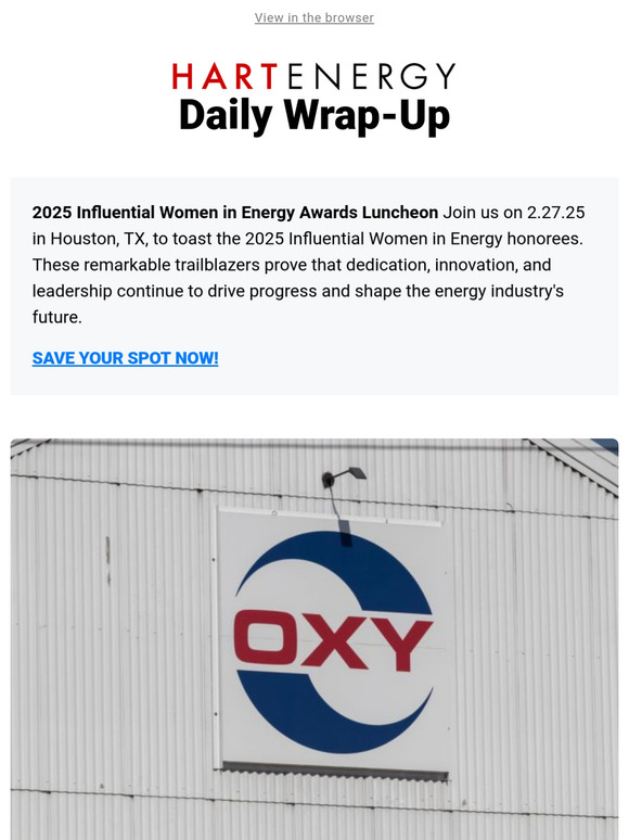 Hart Energy: Daily Wrap-Up: Oxy Shops ~$1B in D-J Basin Minerals Sale; Alliance Adds More ...
