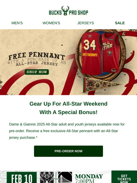 Bucks Pro Shop: Pre-Order Your 2025 All-Star Jerseys Now – Get an All ...