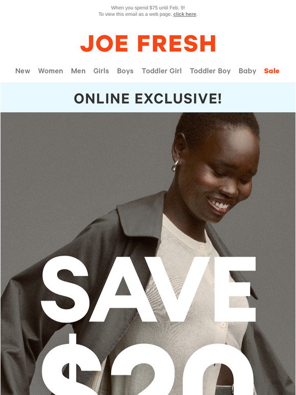 Joe Fresh: Save $20? Yes, please! 😃 | Milled