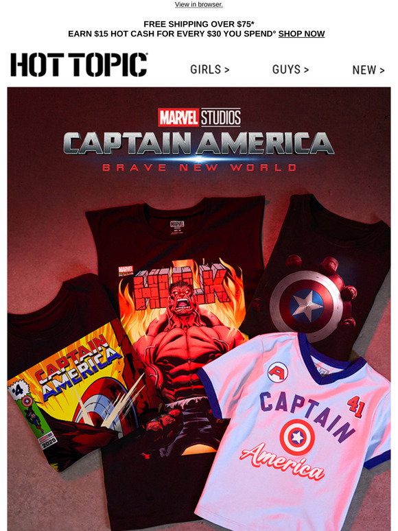 Hot Topic: Cap's back 🦅 New Captain America: Brave New World styles ...