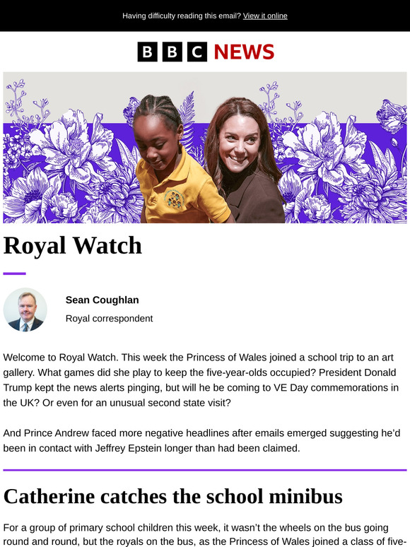 BBC: Royal Watch: Catherine joins children on school trip | Milled