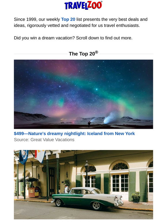 Travelzoo: This Week's Top 20 | Milled