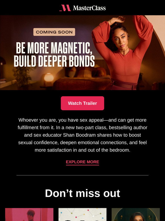 MasterClass: Coming soon: Transform emotional intimacy into passion ...