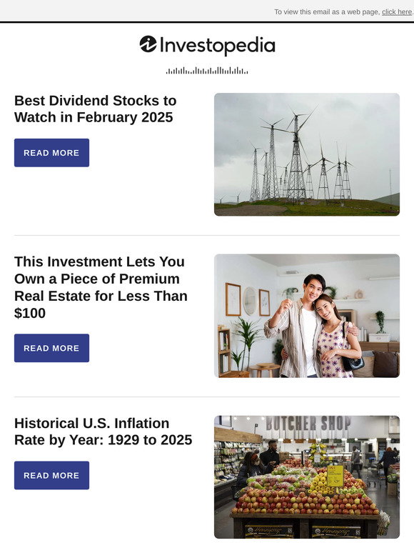 Investopedia: Best Dividend Stocks to Watch in February 2025 | Milled
