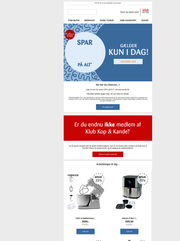 Kop & Kande: KUN I DAG! 20% på ALT* 🤩 | Milled